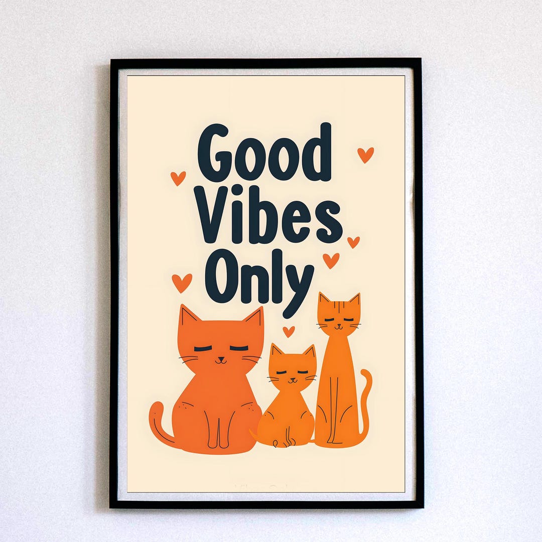 Good Vibes Only, Happy Home Quote Art Print, Inspirational Wall Art ...