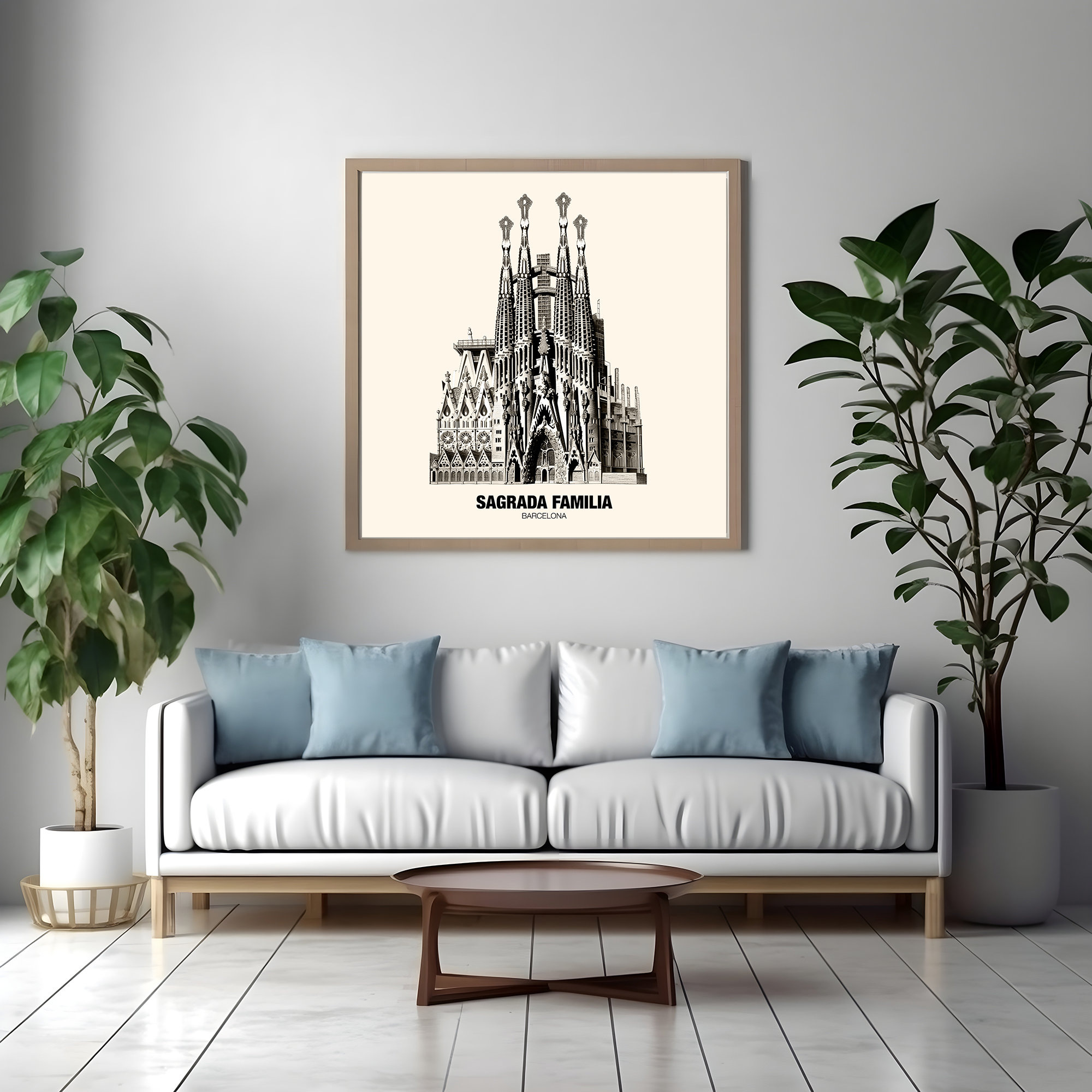 Sagrada Familia Art Print, Barcelona Landmarks, Spain City Landmarks ...