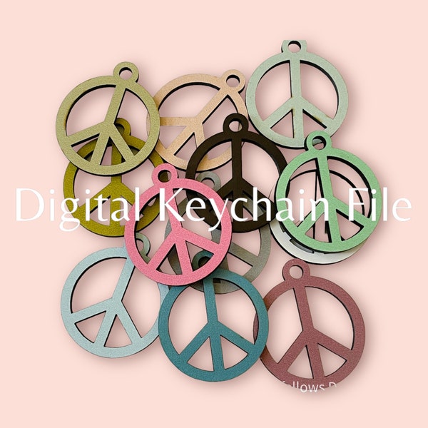 Peace Sign Keychain - Etsy