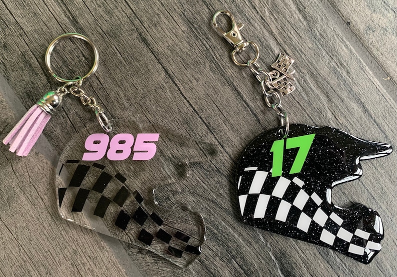 Motocross ATV Helmet Keychain - Etsy