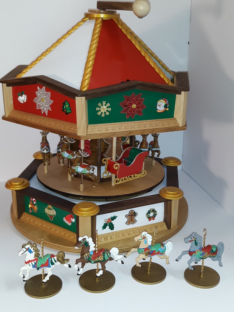Kinetic Art /automaton Toy /automata /christmas Carousel / - Etsy