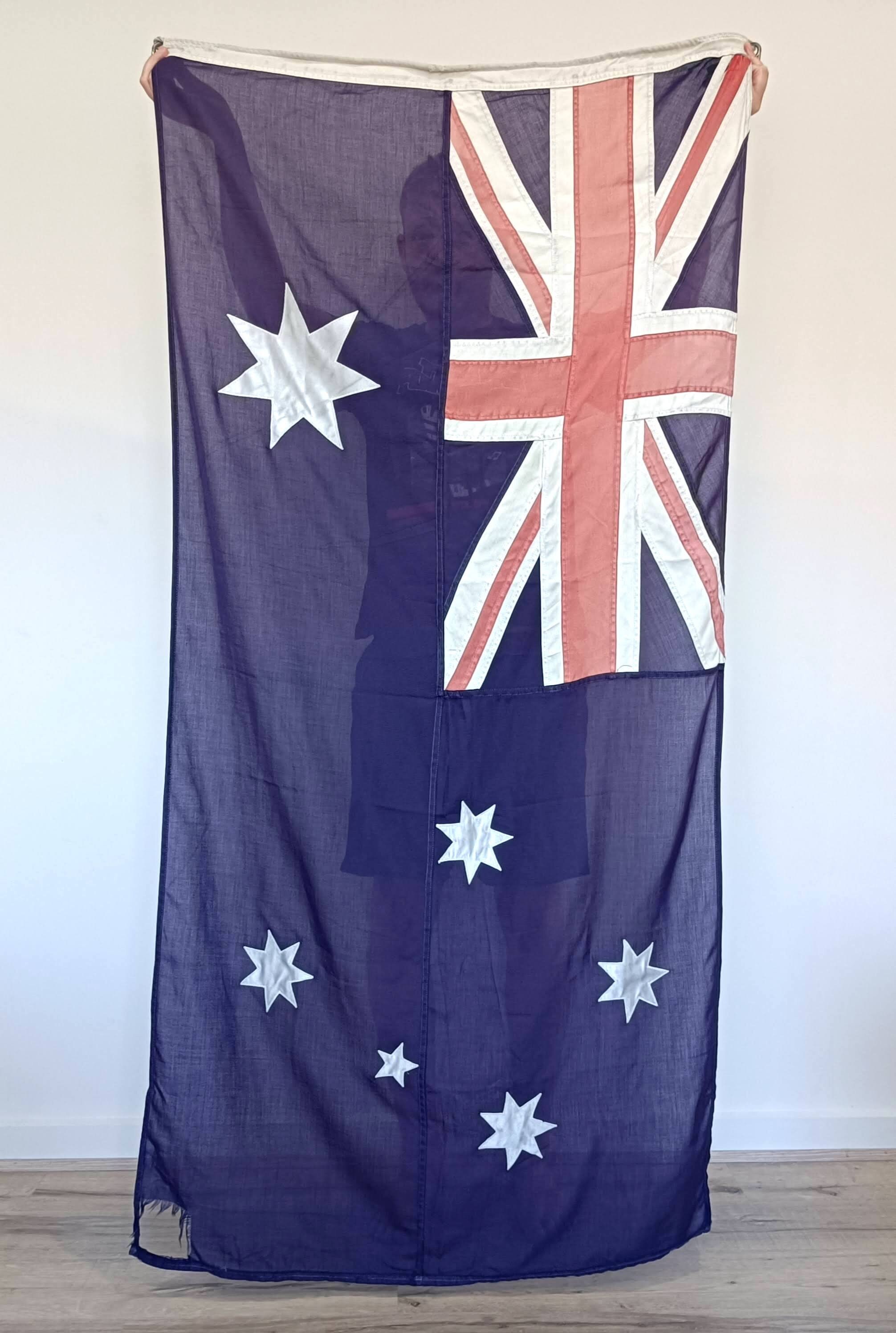 Large 185cm X 89cm Vintage Australian Flag. Sewn / Stitched, Not ...