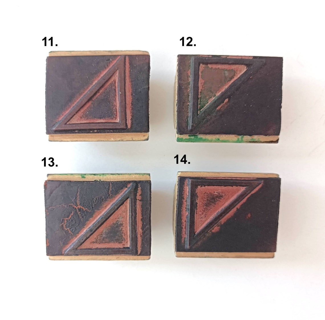 Vintage C1980s Rubber Wood Block Stamps. Geometric Shape School Stamps ...