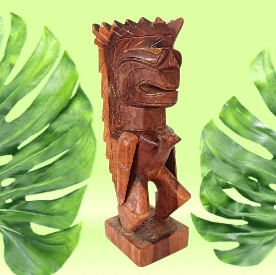 Fijian Goddess Vintage Wooden Figure/ Carving, Tiki Decor, 24.5cm High ...
