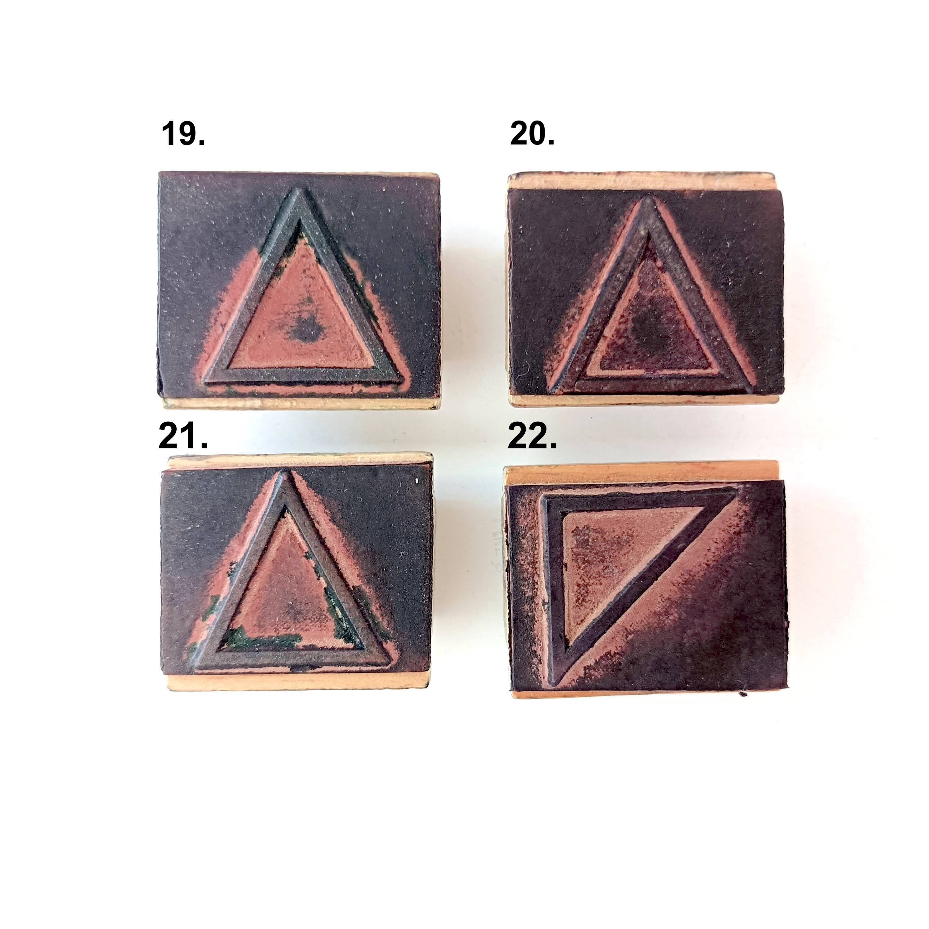 Vintage C1980s Rubber Wood Block Stamps. Geometric Shape School Stamps ...