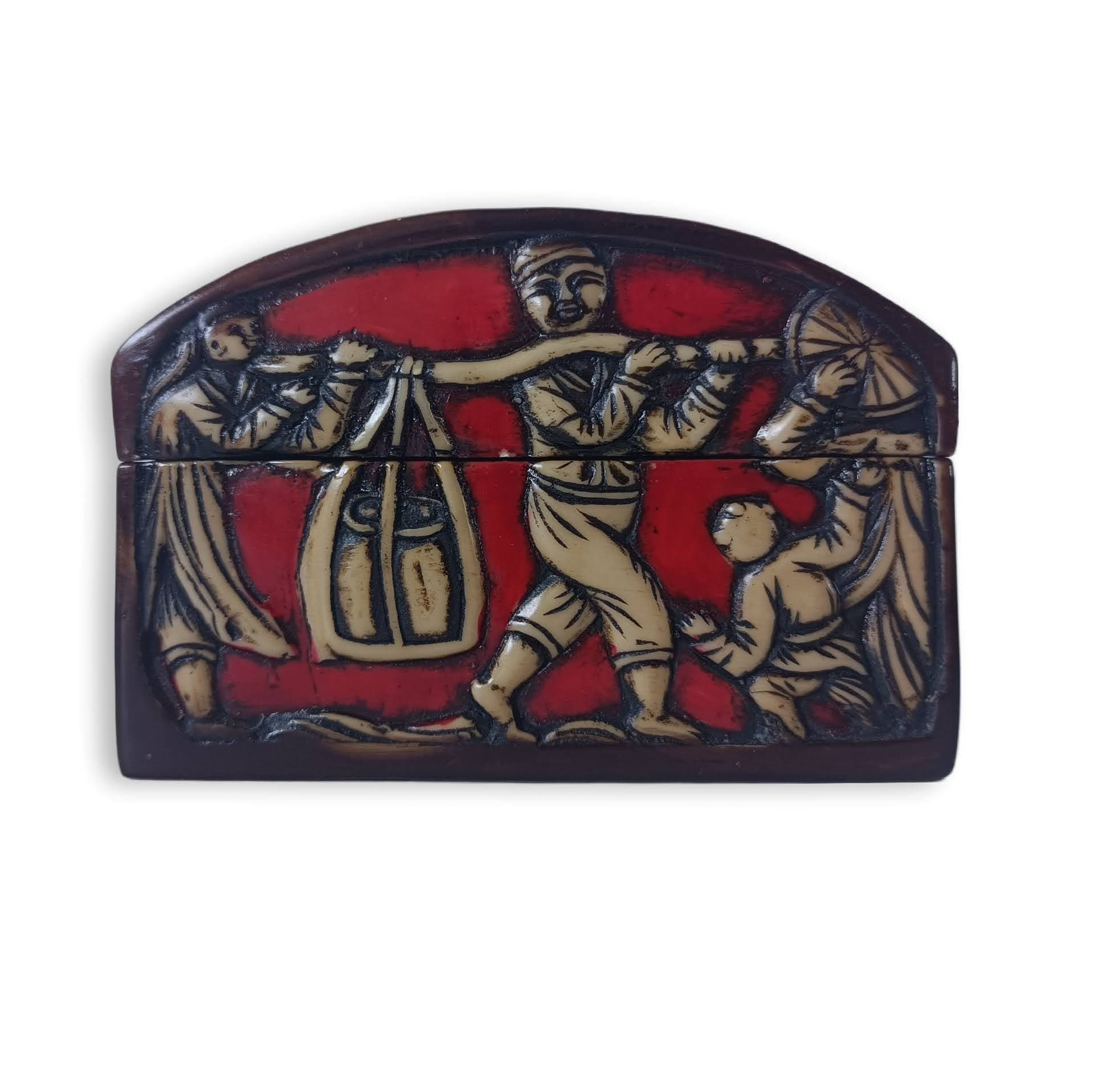 Vintage Faux Cinnabar & Faux Bone Cast Resin Chinoiserie Box, Chest ...