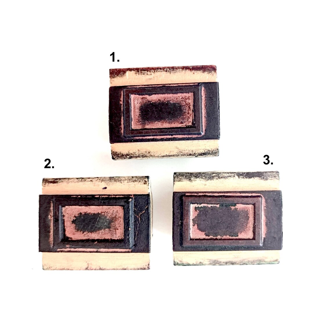 Vintage C1980s Rubber Wood Block Stamps. Geometric Shape School Stamps ...
