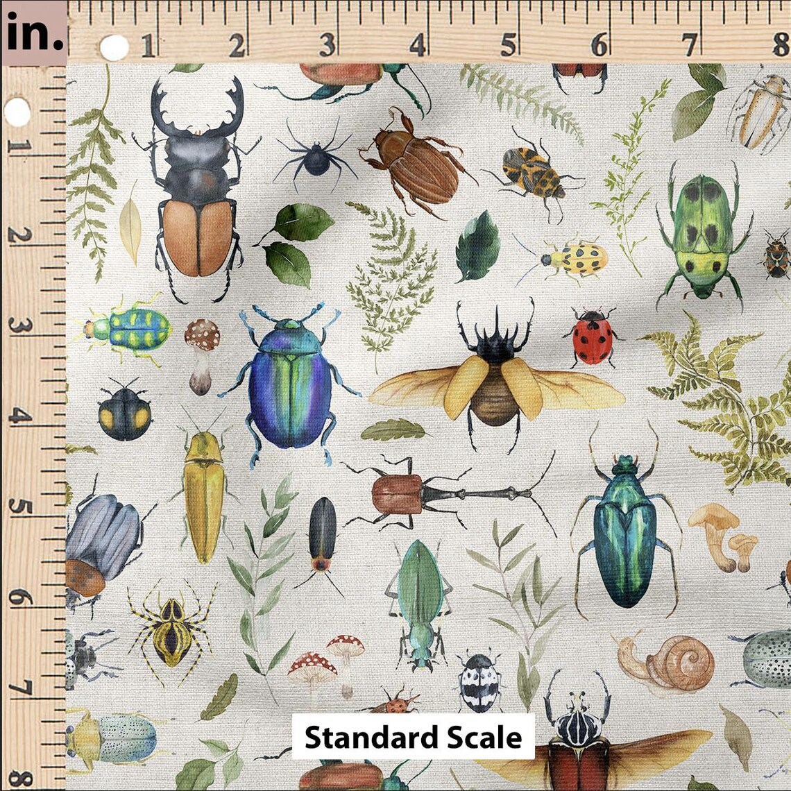 Bug Fabric, Forest Bugs and Insects, Boy, Cotton Fabric by the Yard - Etsy