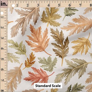 Autumn Leaves Fabric, Fall Foliage, Greenery, Rustic, Quilting Cotton, Sateen, Cotton Knit, Rib ...