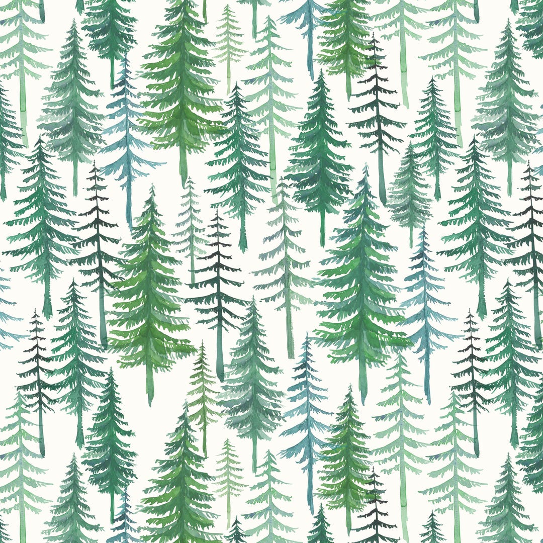 Forest Trees Fabric, Gender Neutral Woodland Nursery, Nature, Cotton ...