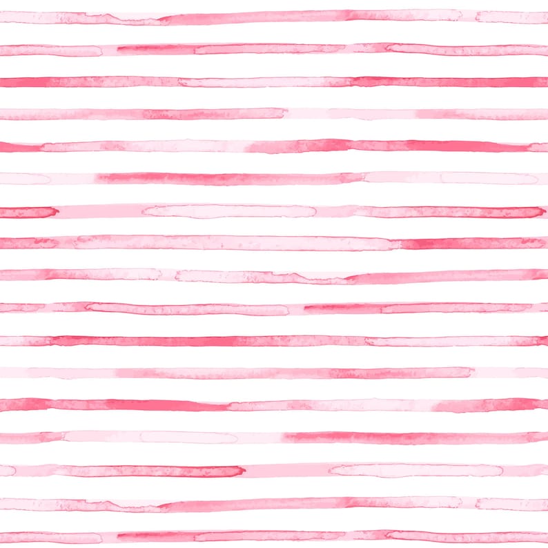 Pink Watercolor Stripes Fabric, Light Pink Striped, Girl Nursery, Kona ...