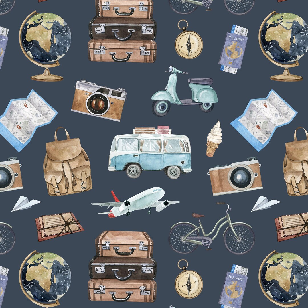 Travel Fabric, Adventure Around the World, Cotton, Sateen, Cotton Knit ...
