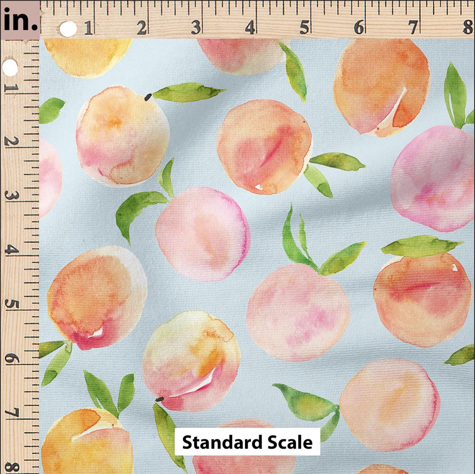 Pretty Peaches Fabric, Summer Fruit Peach in Pink and Orange, Cotton ...