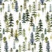 Woodland Trees Fabric, Watercolor Forest Tree, Woods, Cotton Fabric by ...