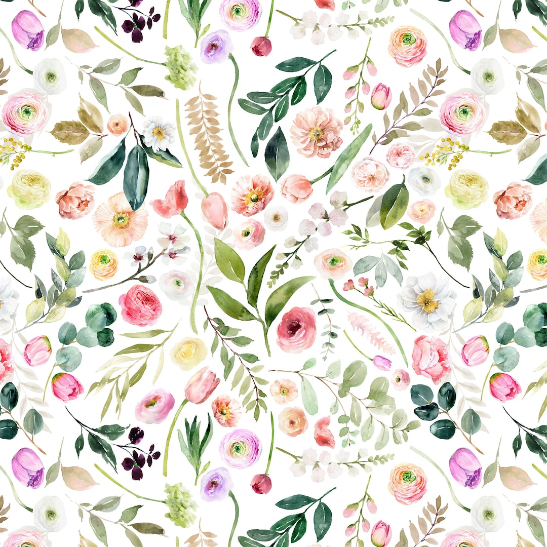Spring Floral Fabric, Kona Cotton, Sateen, Cotton Knit, Cotton Spandex ...