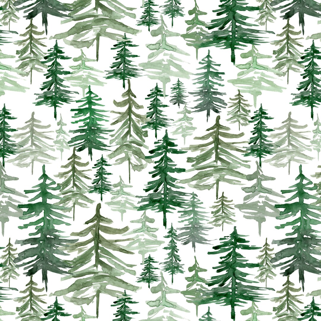 Forest Tree Fabric by the Yard, Woodland Nursery, Gender Neutral ...