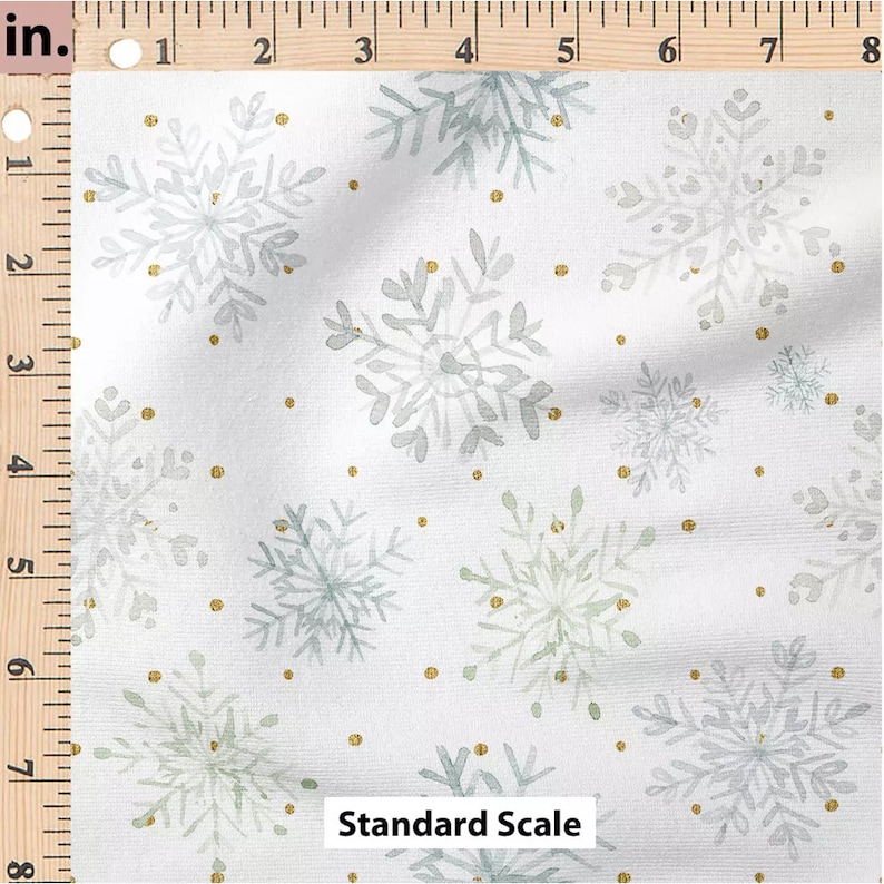 Winter Snowflakes Fabric, Christmas Fabric, Watercolor Snowflake, Xmas ...