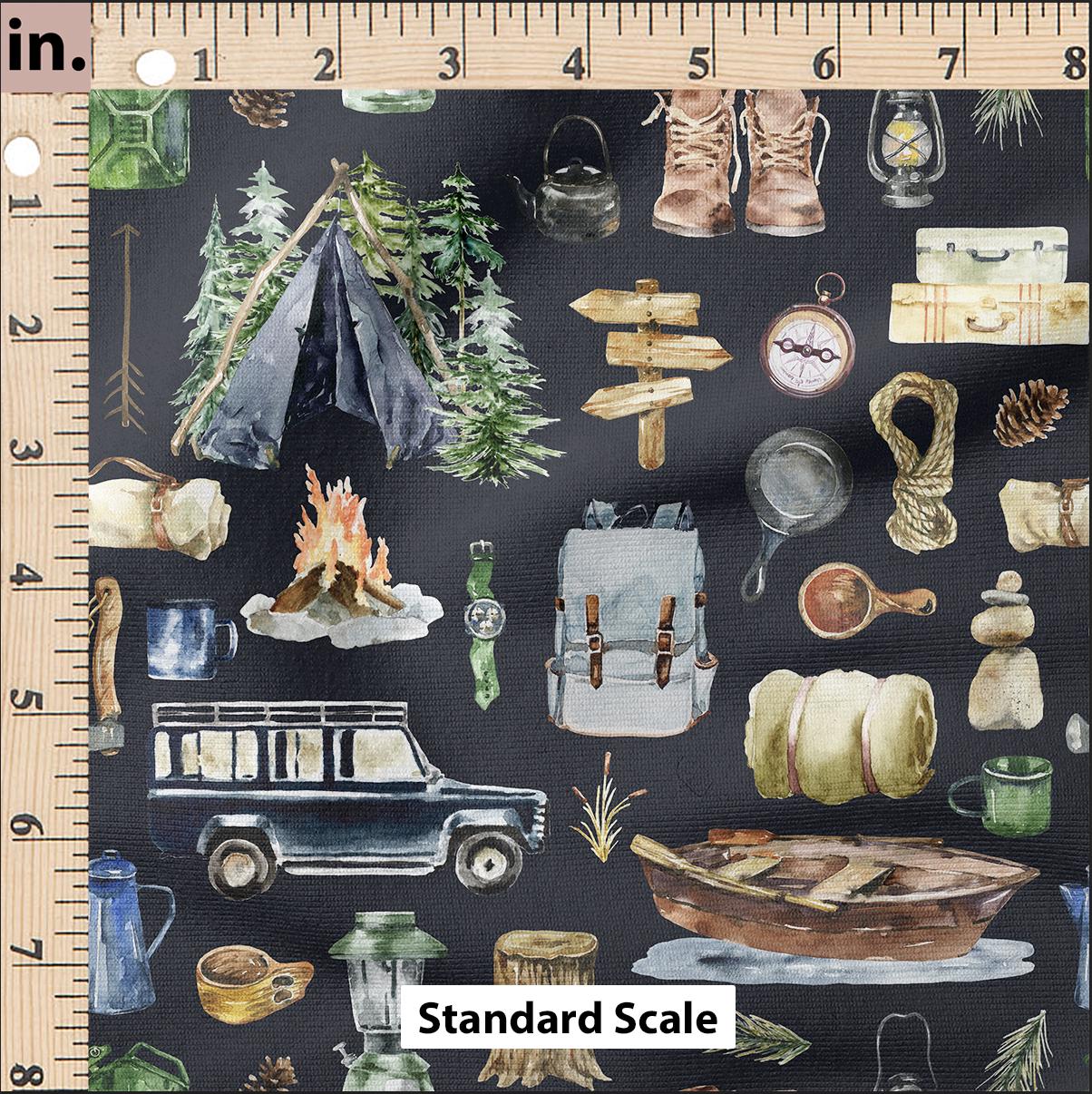Camping Adventures Fabric, Woodland, Forest, Hiking, Woods, Cotton ...