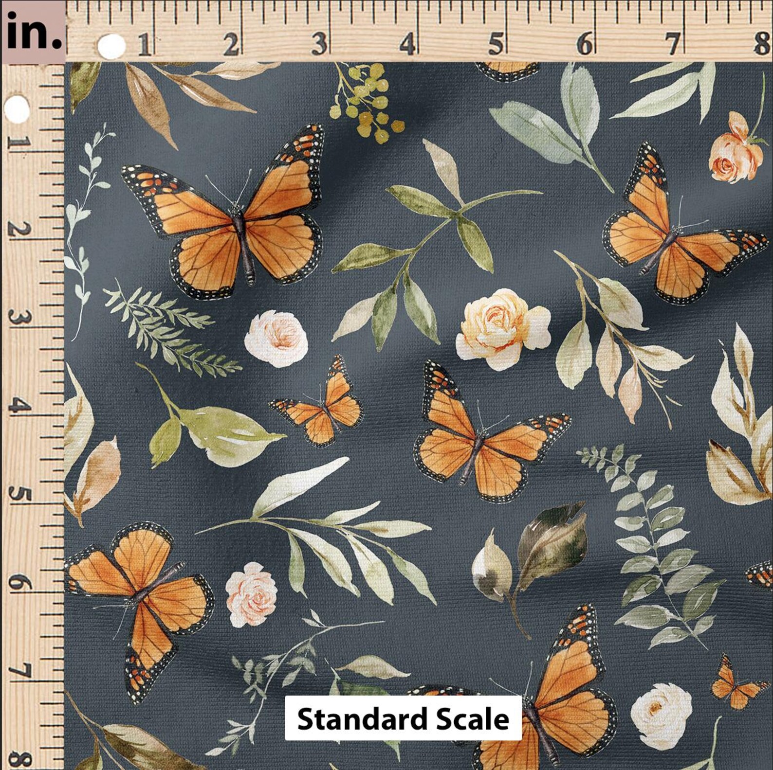 Butterfly Fabric - Spring Butterflies and Botanical, Cotton Fabric by ...