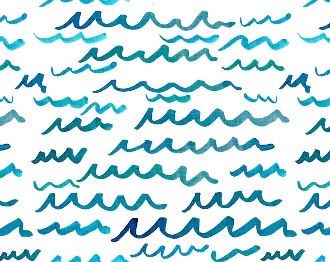 Ocean Fabric Ocean Waves by Hipkiddesigns Ocean Nautical White Blue ...