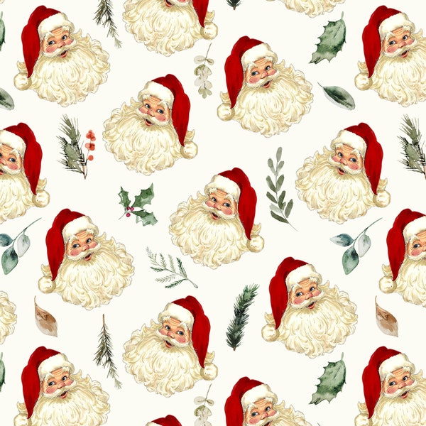 Vintage Santa Fabric - Etsy