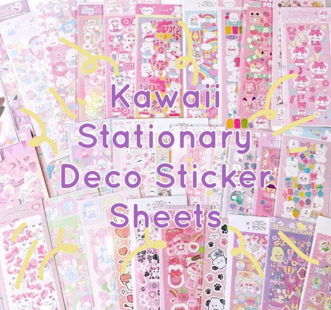 Kawaii Stationary Deco Sticker Sheets, Mystery Grab Bag - Etsy