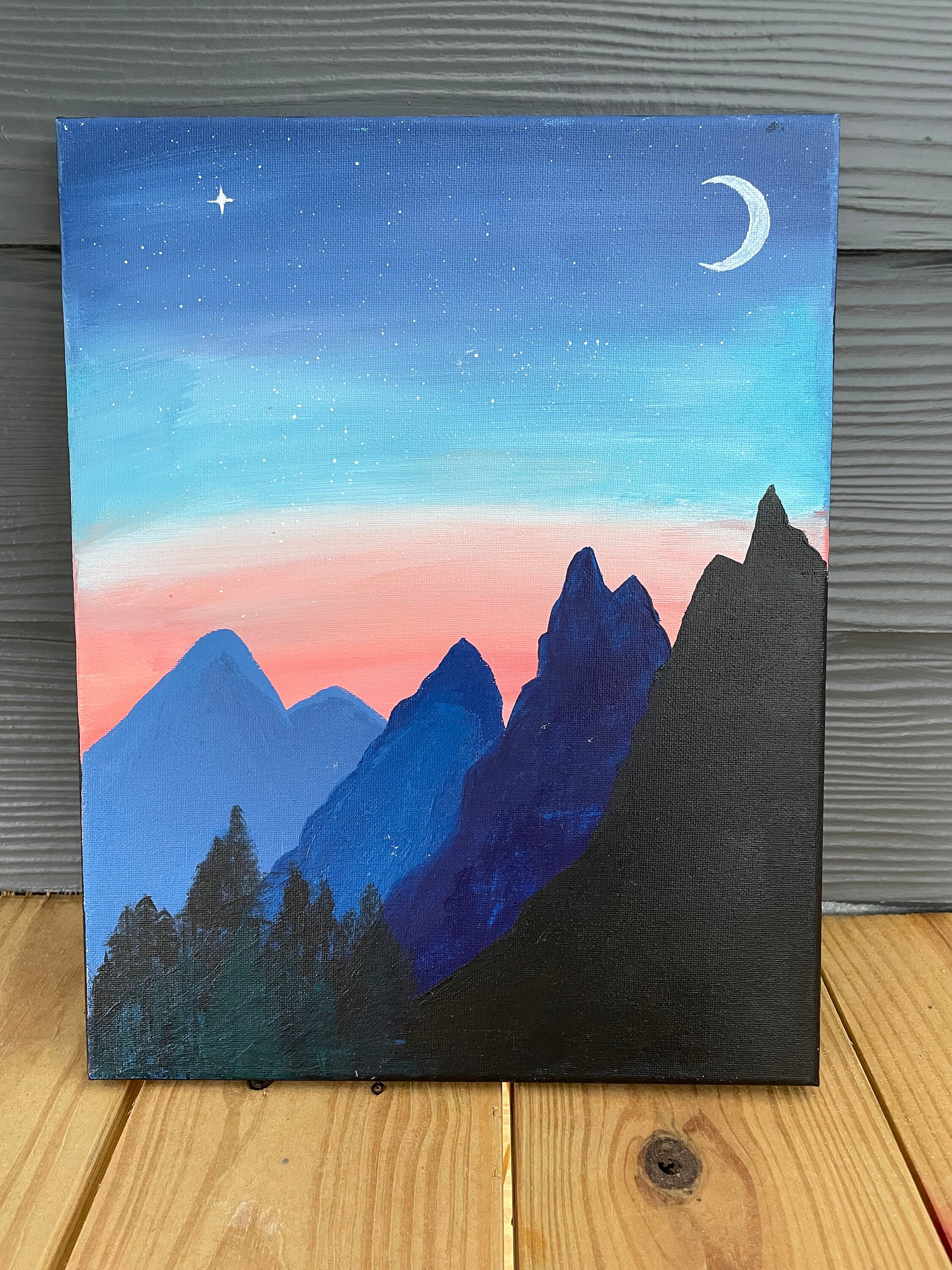 Simple Paintings Of Mountains