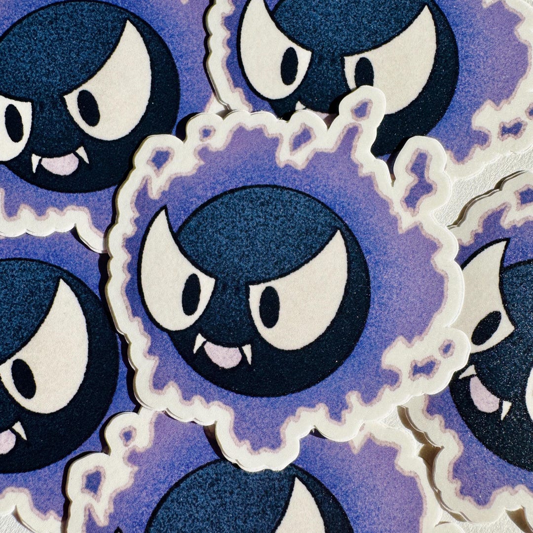 Gastly Sticker | Pkmn | Fan Made 3” Inch Vinyl Waterproof Weatherproof ...