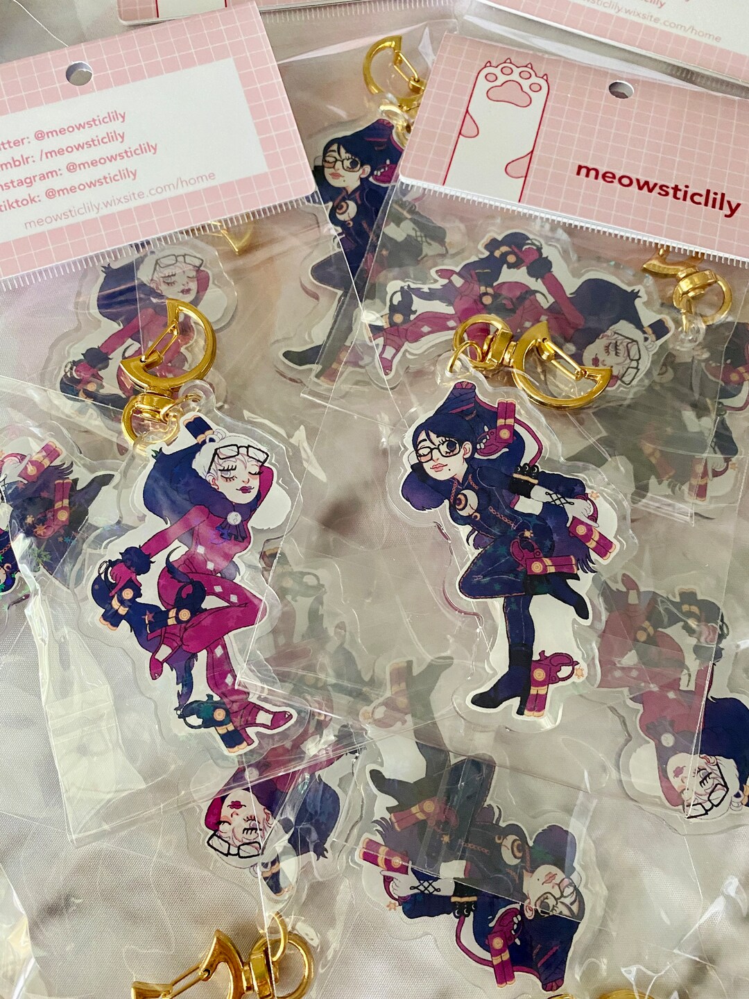 Bayonetta Jeanne Keychain Double Sided Holographic - Etsy