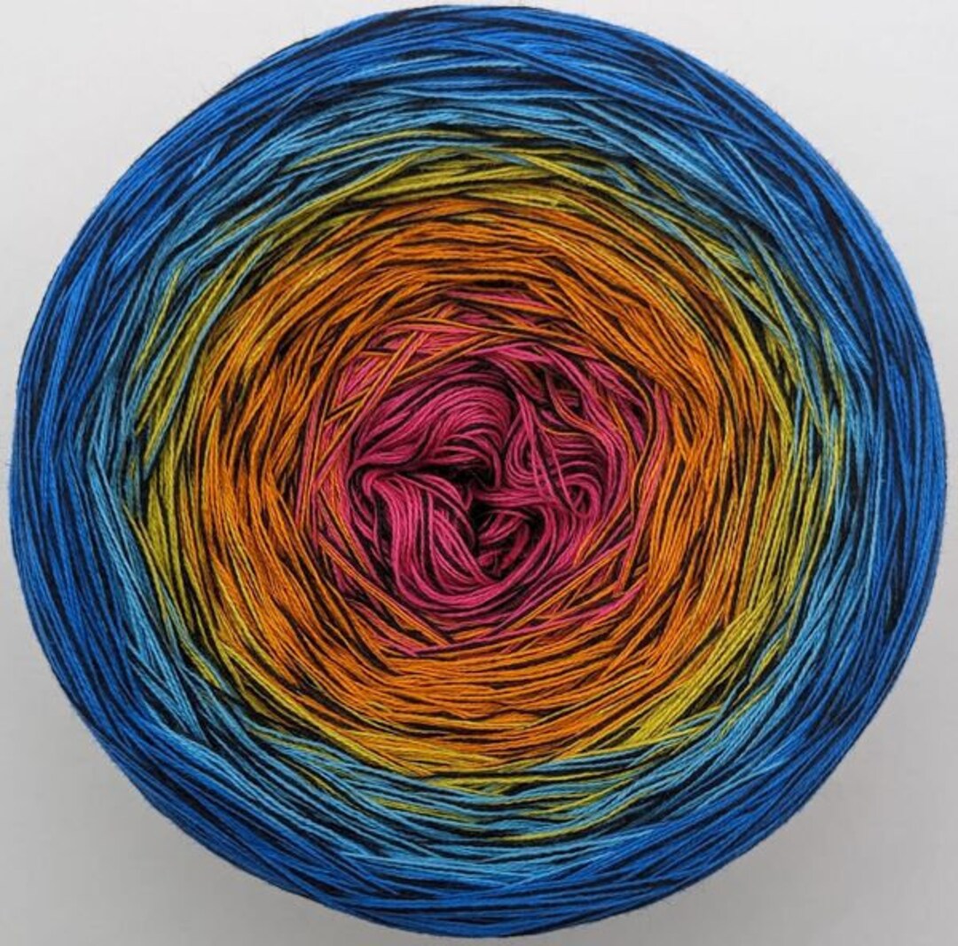 Gradient Yarn Cake. Ombre Yarn. 50cotton/50%acrylic Yarn Cake.4 Ply.346 ...