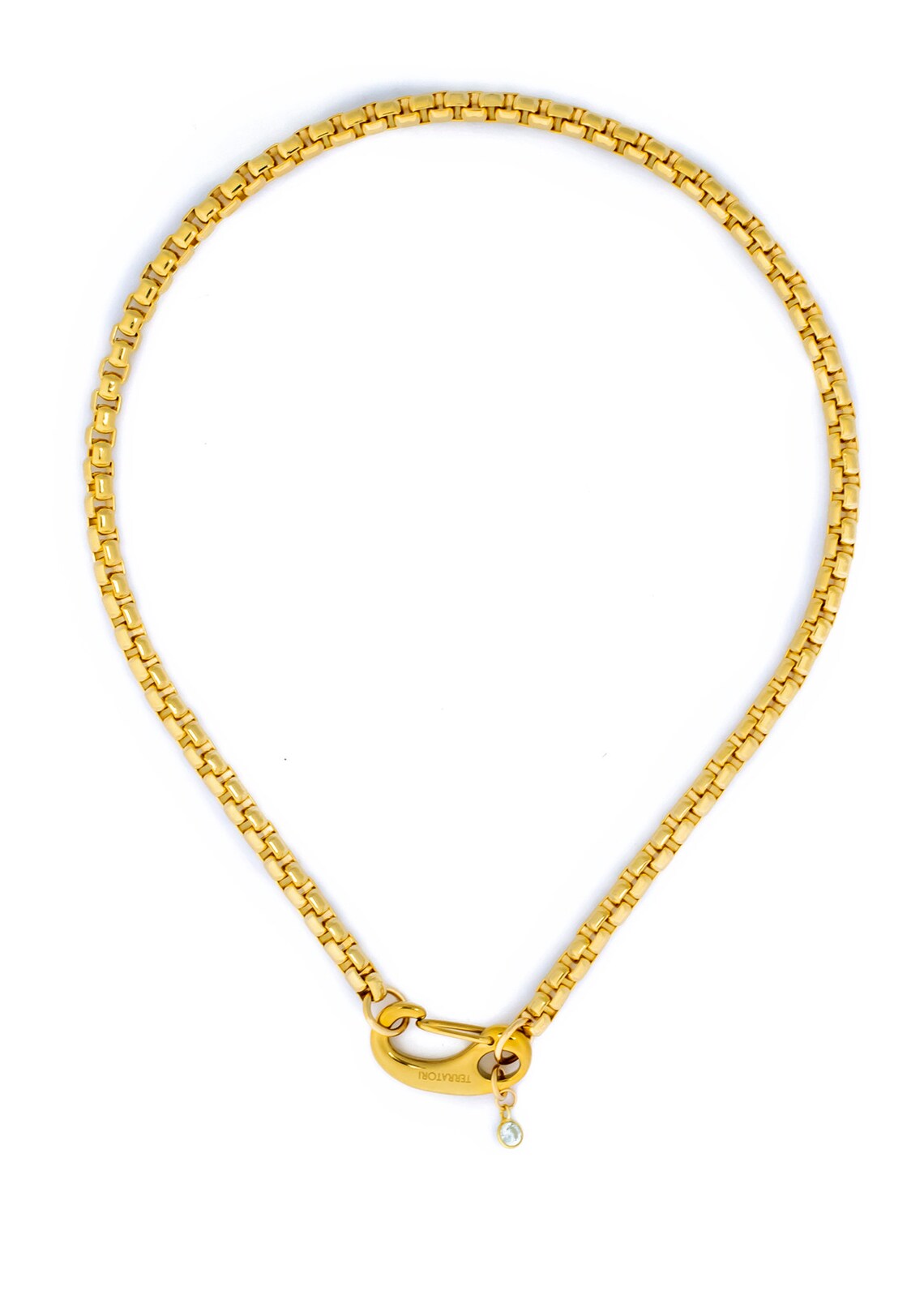 Unique Necklace 18K Gold Filled Box Chain Cubic Zirconia - Etsy