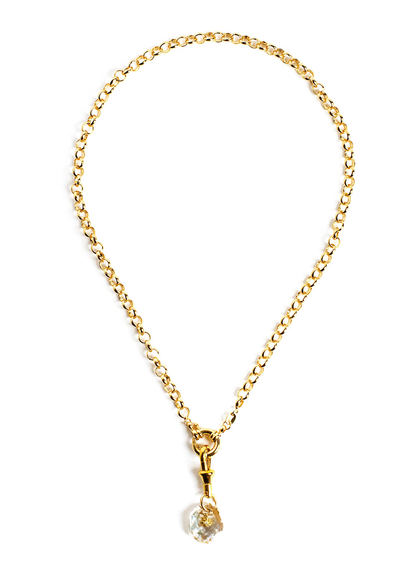 Samoa Necklace, 18K Gold Filled Rolo Chain, Keshi Pearl Pendant - Etsy