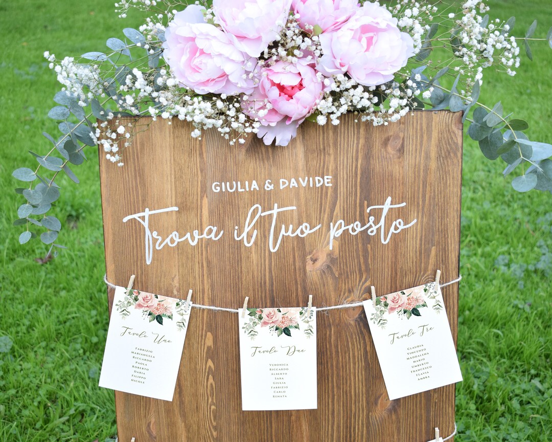 Pannello Tableau de Mariage Matrimonio Wedding sign Insegna in legno ...