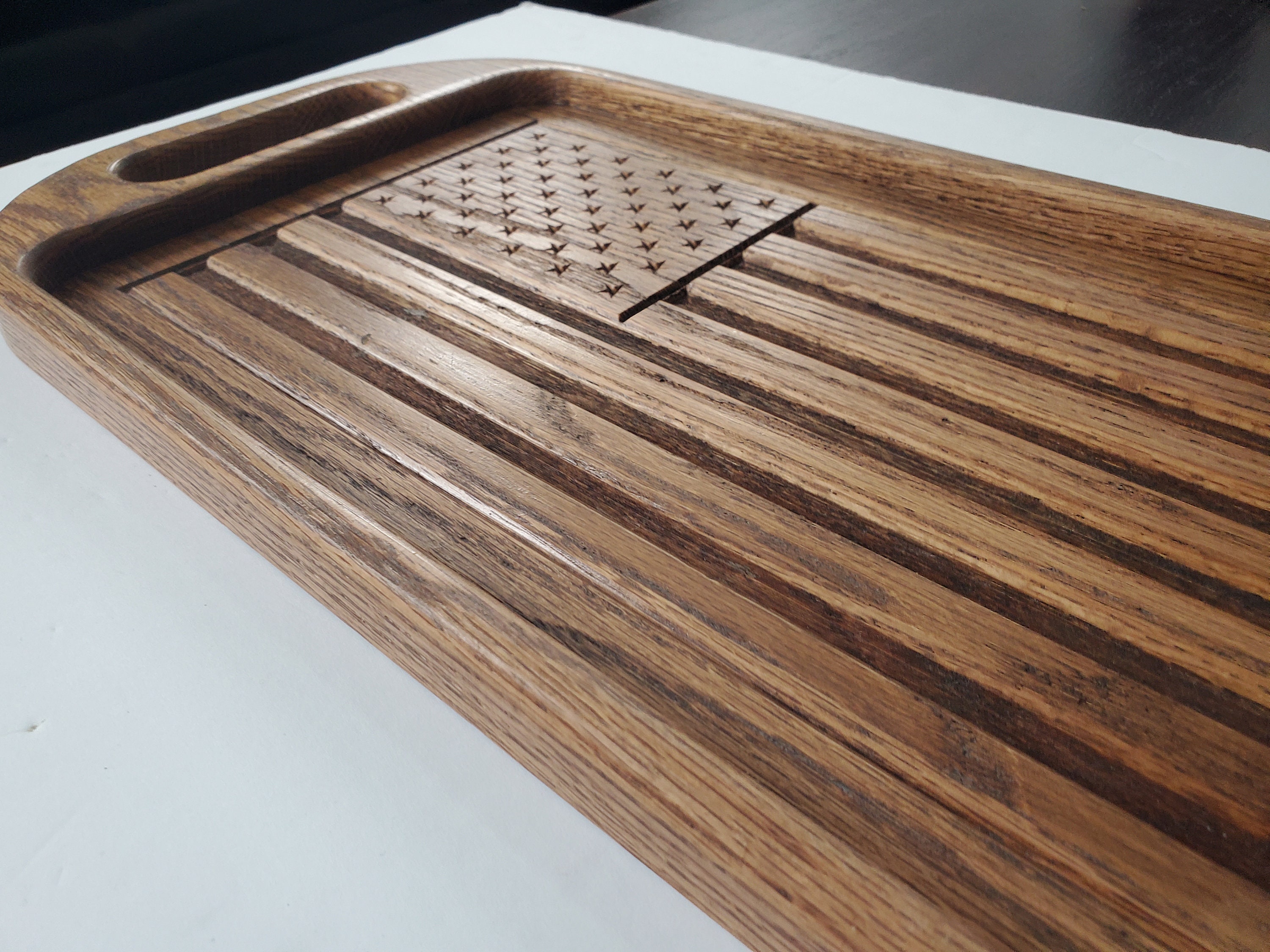 Handmade Wood US Flag Serving Tray special Walnut Stain - Etsy