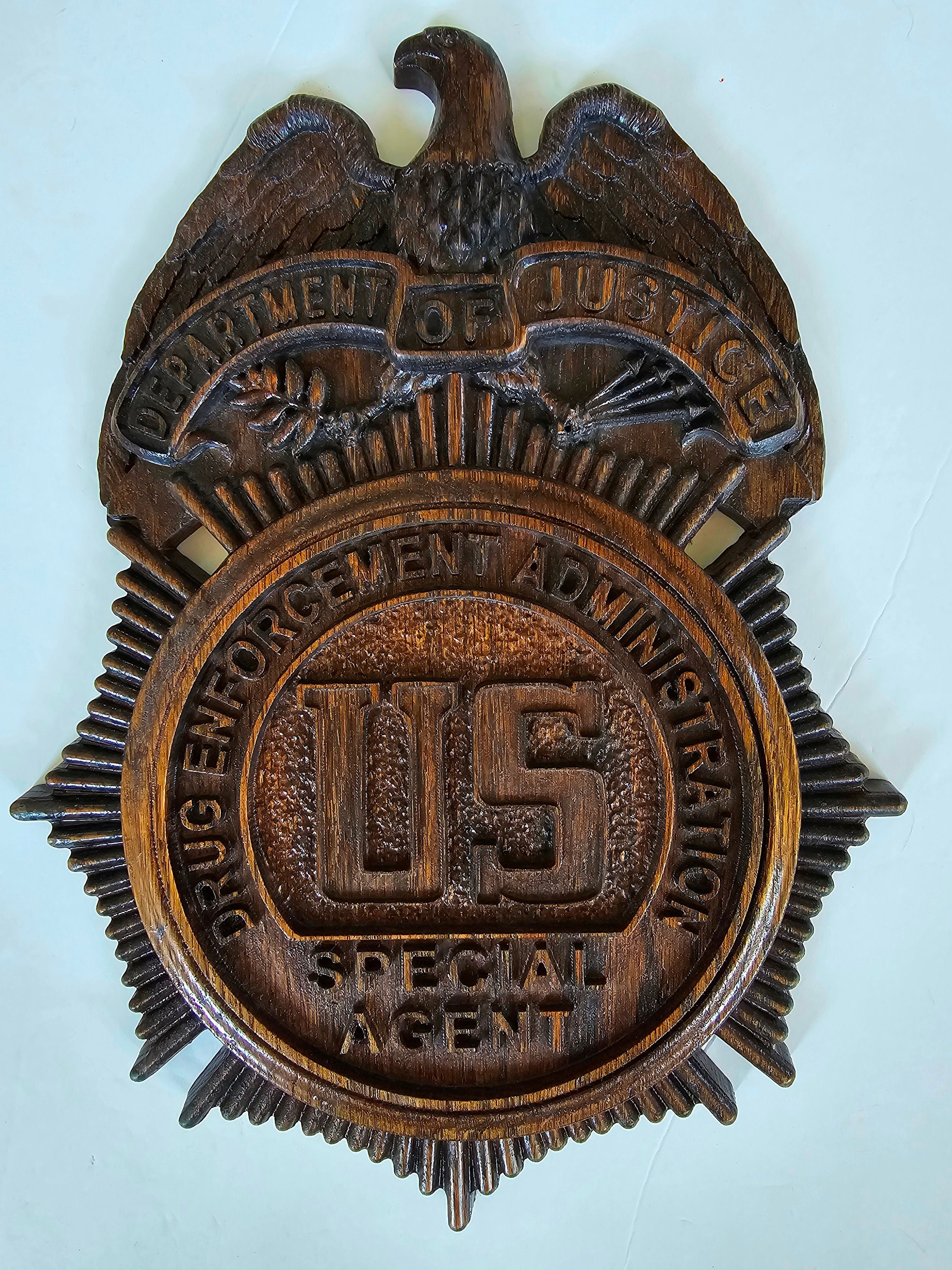 Handmade Wood Drug Enforcement Administration (DEA) Special Agent Badge ...