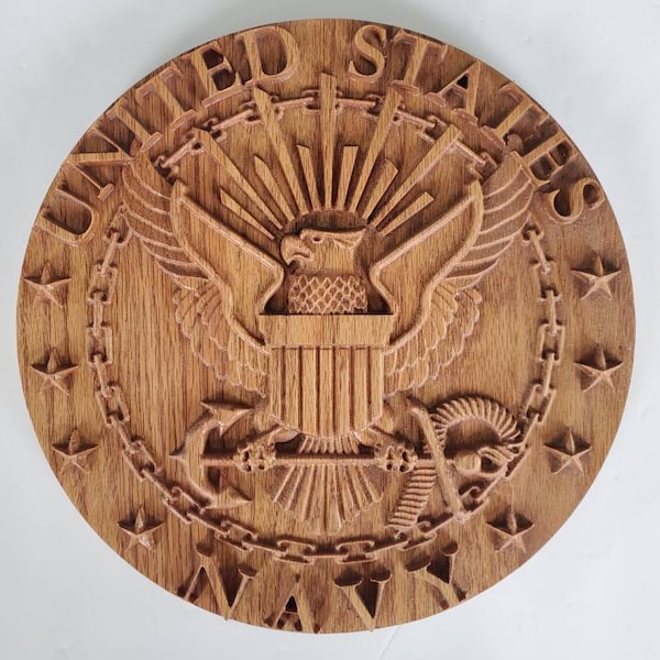 Navy Emblem Wood 3d - Etsy