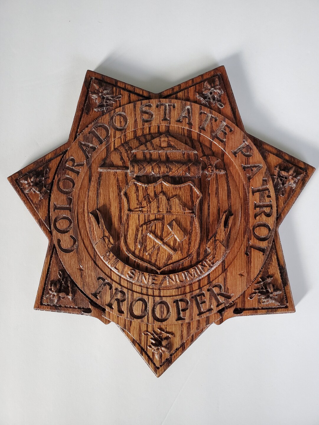 Handmade Wood Colorado State Patrol Trooper Badge provincial Stain - Etsy
