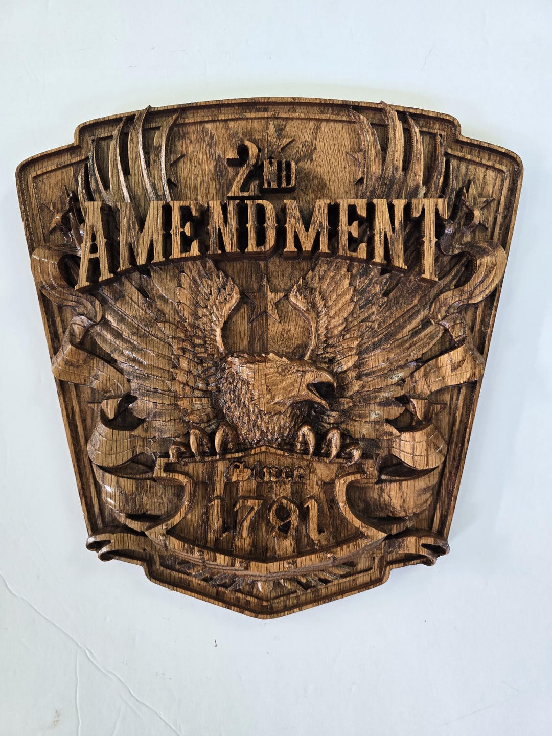 Handmade Wood 2nd Amendment Plaque (provincial Stain) - Etsy