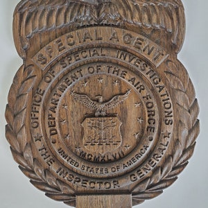 Handmade Wood USAF OSI Special Agent Badge dark Walnut Stain - Etsy