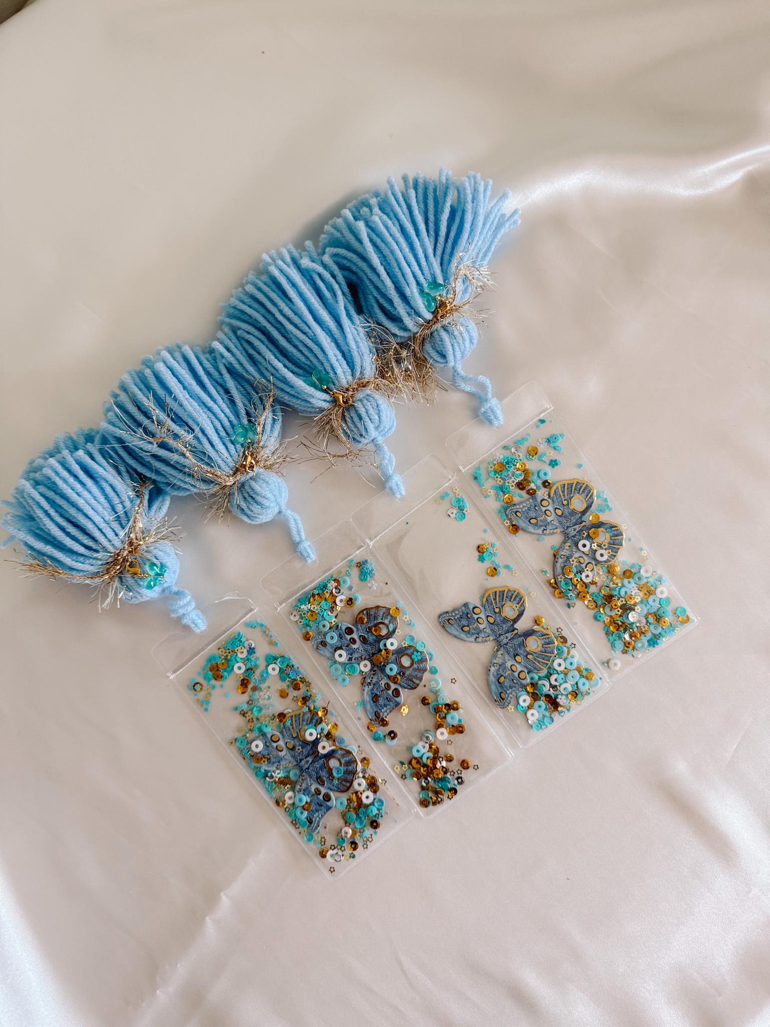 Blue Butterfly Shaker Bookmark, Gift for Reader, Bookworm Gift, Planner ...
