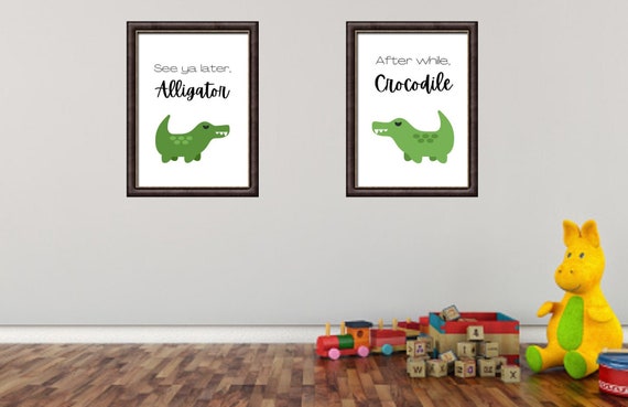 See Ya Later Alligator Printable Set of 2 Home Décor | Etsy