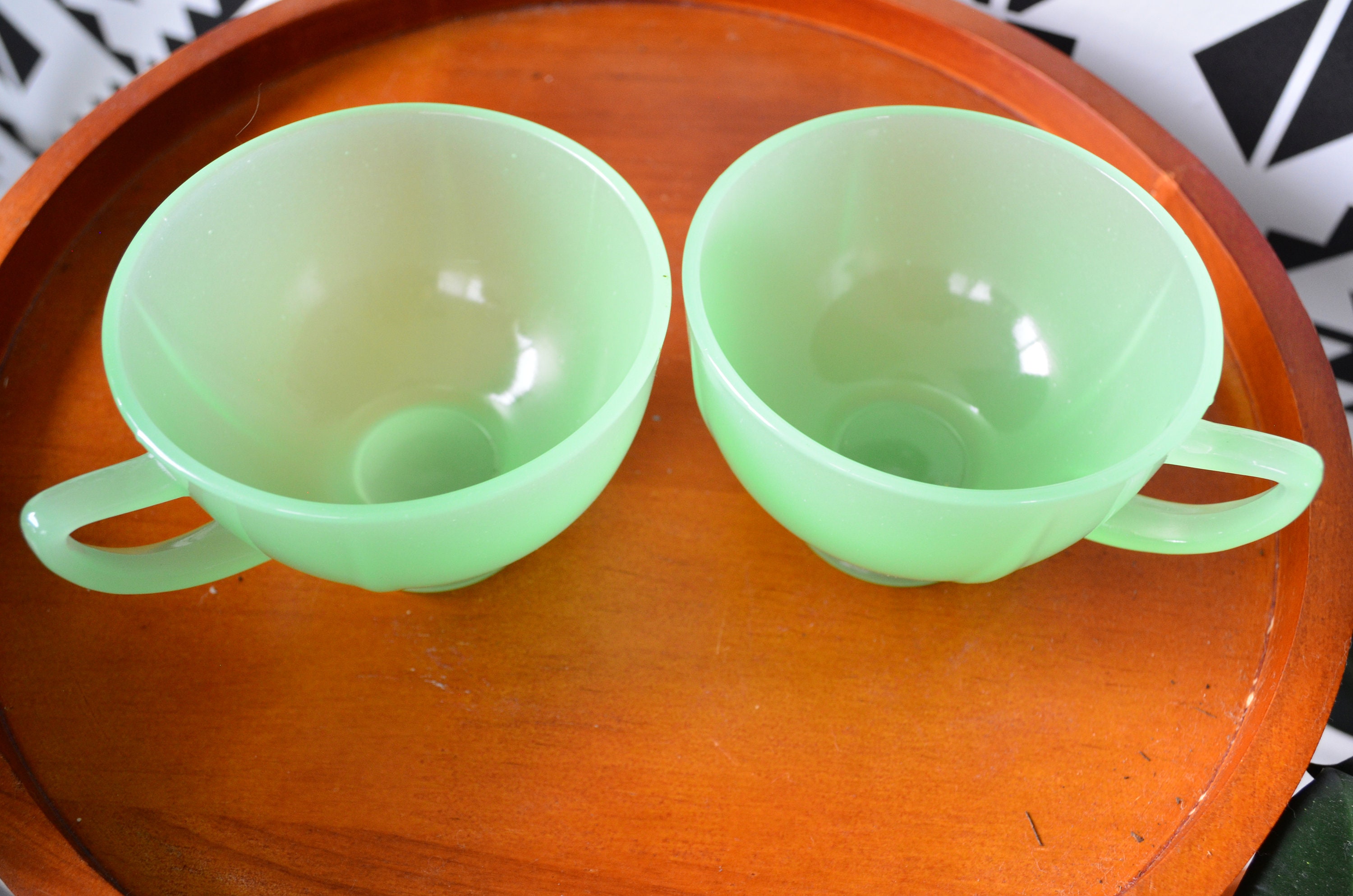 Pair of Vintage Jadeite Tea Cups - Etsy