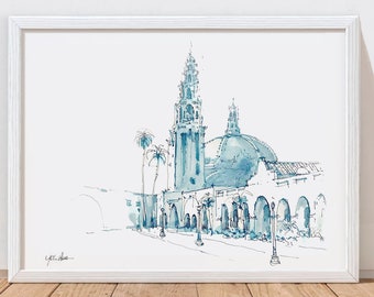 San Diego Drawing - Etsy