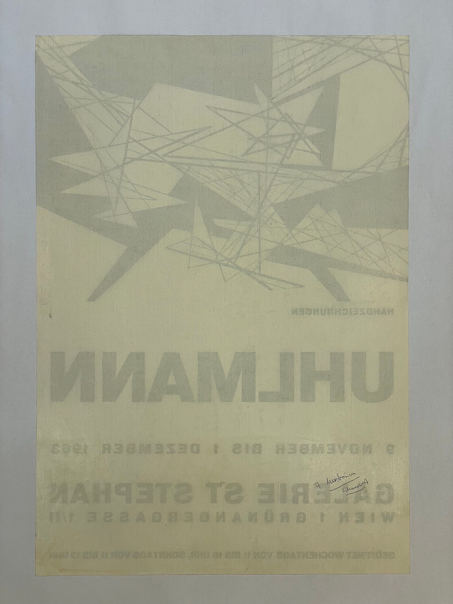 Original Black and White Poster, Hans Uhlmann, Galerie St. Stephan ...