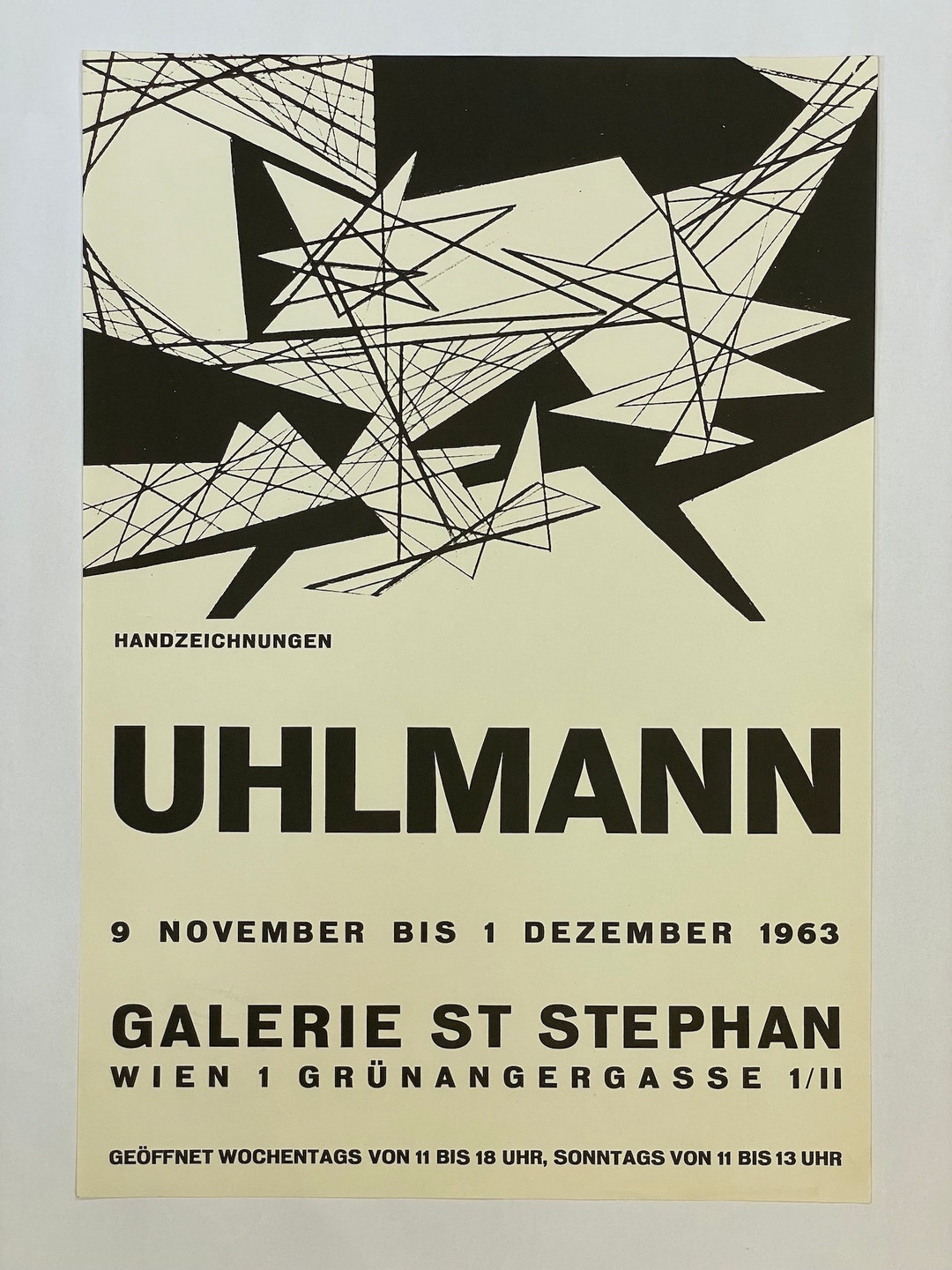 Original Black and White Poster, Hans Uhlmann, Galerie St. Stephan ...