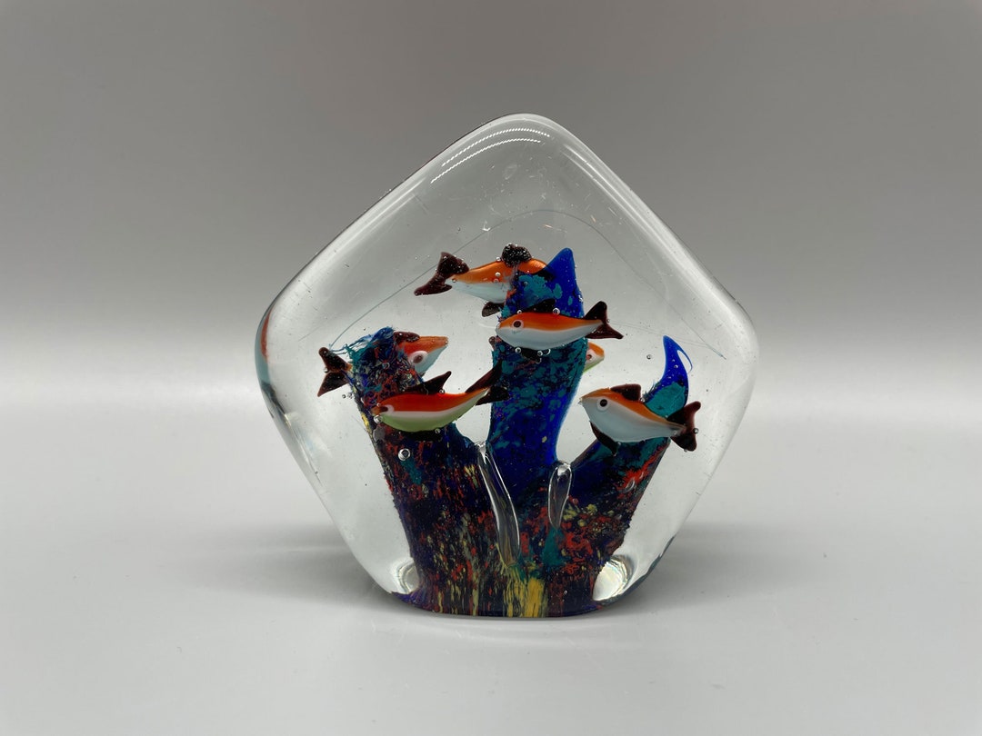 Very Nice Murano Vintage Aquarium in Pentagon With Six Fish, Sommerso ...