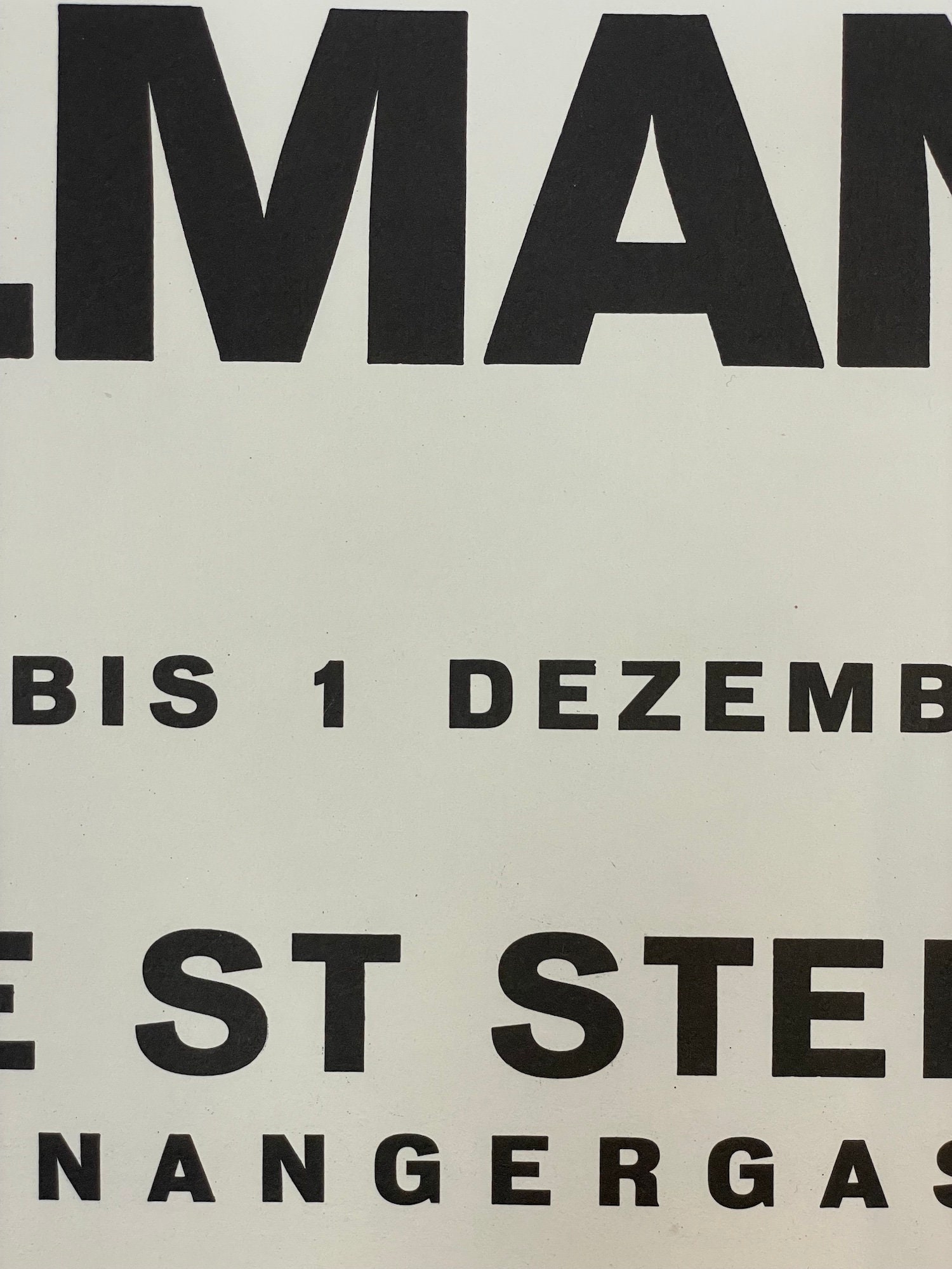 Original Black and White Poster, Hans Uhlmann, Galerie St. Stephan ...