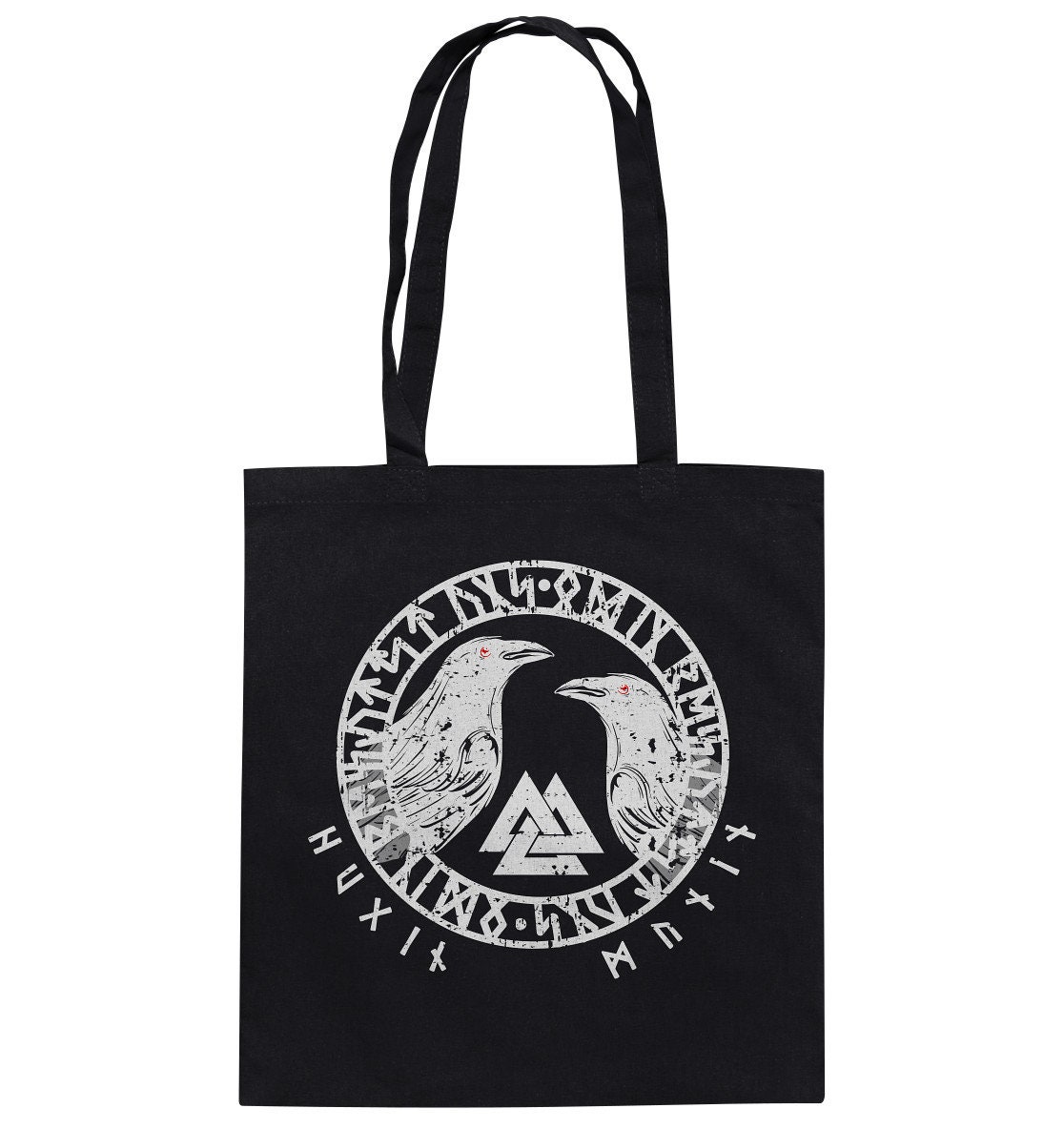 Cotton Bag Viking Raven God Hugin and Munin Rune Circle With - Etsy ...