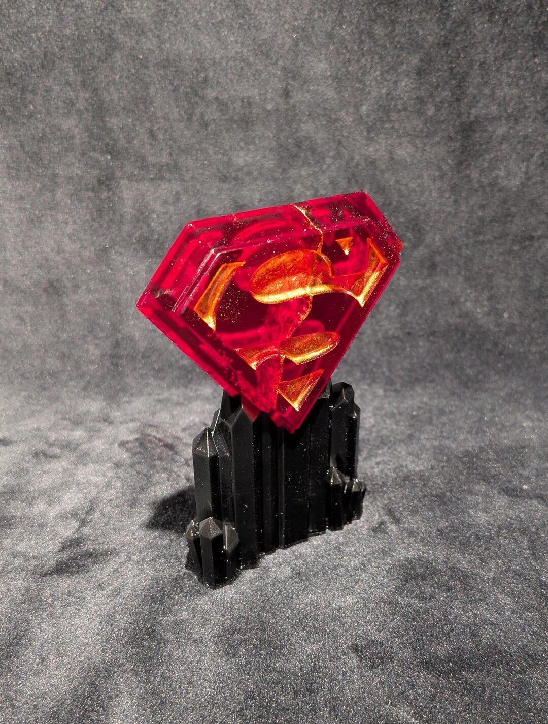 Smallville corrupted Crystal of El Red Kryptonite Crystal With Stand - Etsy