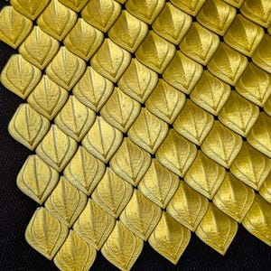 150mm X 150mm Swatch of 3D Printed Metallic Scales Printed on Mesh ...